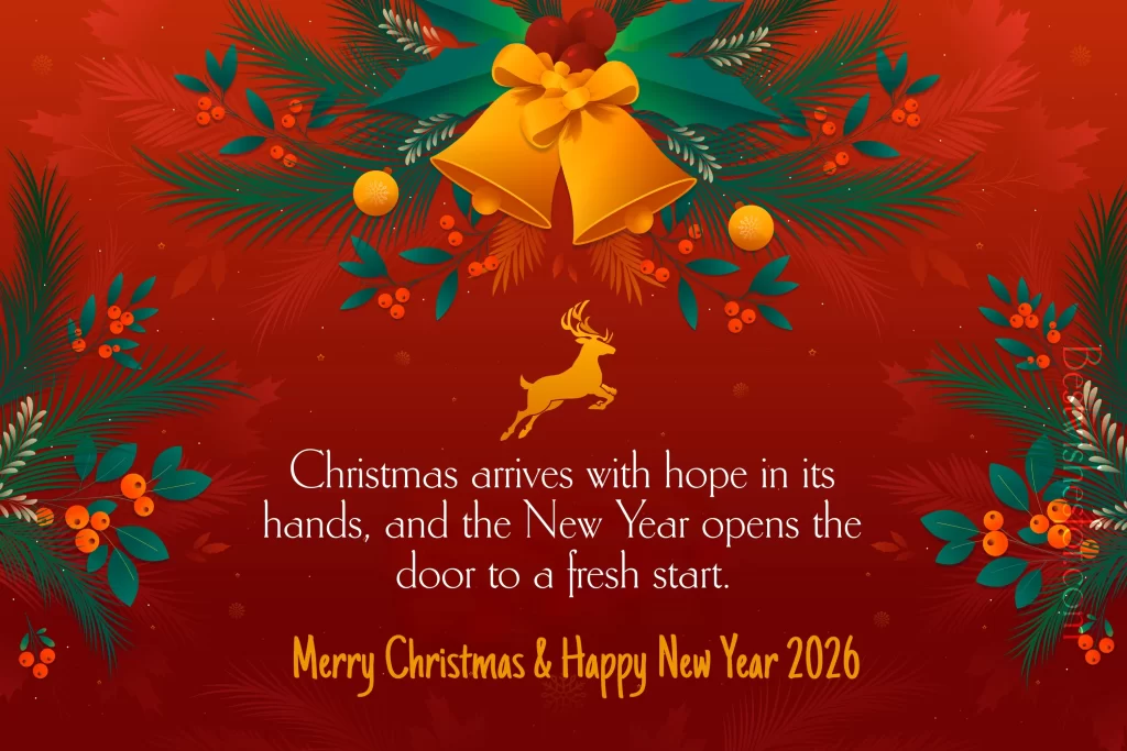 Merry Christmas and Happy New Year 2026 Wishes Images